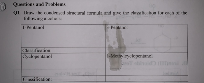 Solved Questions and Problems Q1 Draw the condensed | Chegg.com