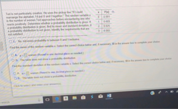 Solved Ted is not particularly creative He uses the pickup | Chegg.com
