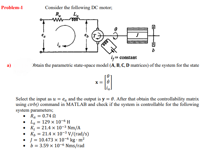 b) Use ss2tf() command to acquire the transfer | Chegg.com