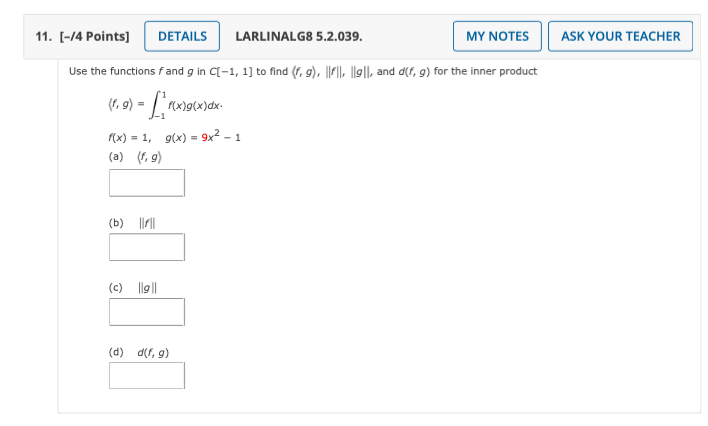 Solved 11. [-14 Points] DETAILS LARLINALG8 5.2.039. MY NOTES | Chegg.com