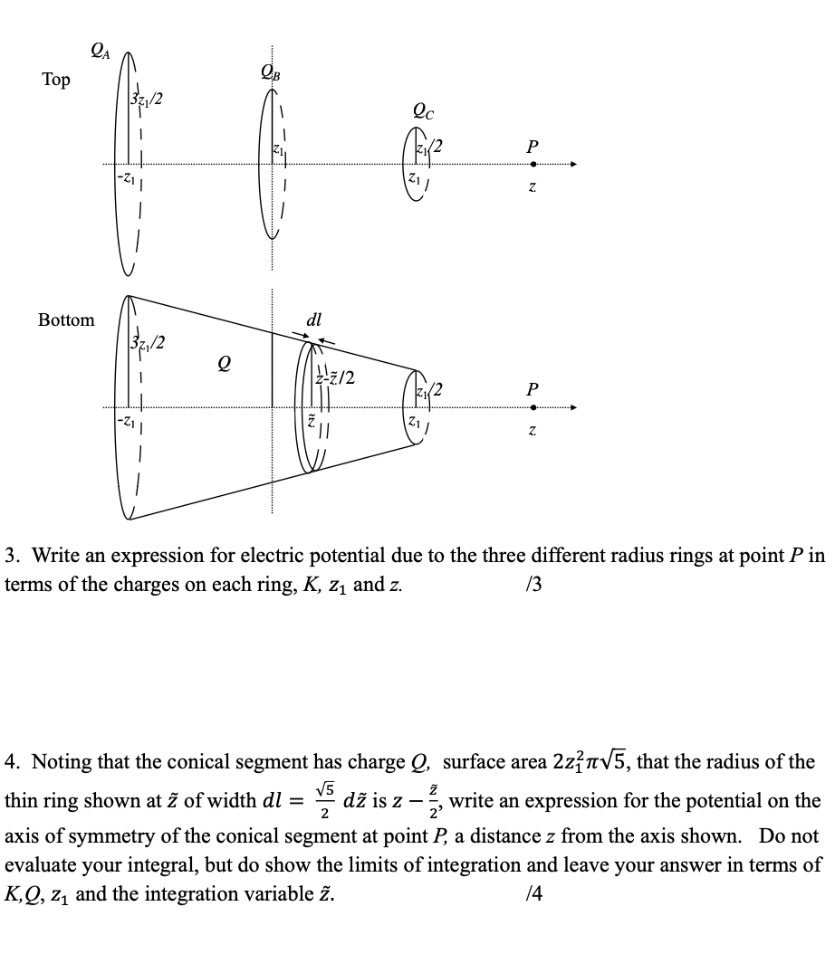 Solved Write an ﻿expression for electric potential due to | Chegg.com