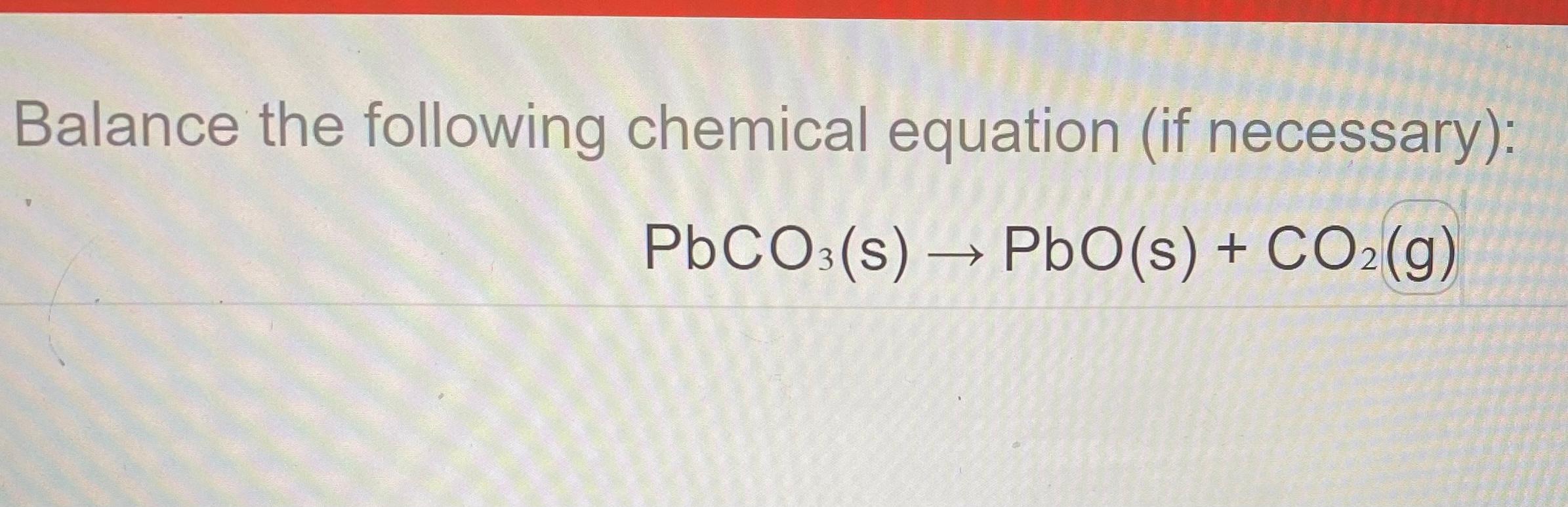 Solved Balance the following chemical equation (if | Chegg.com