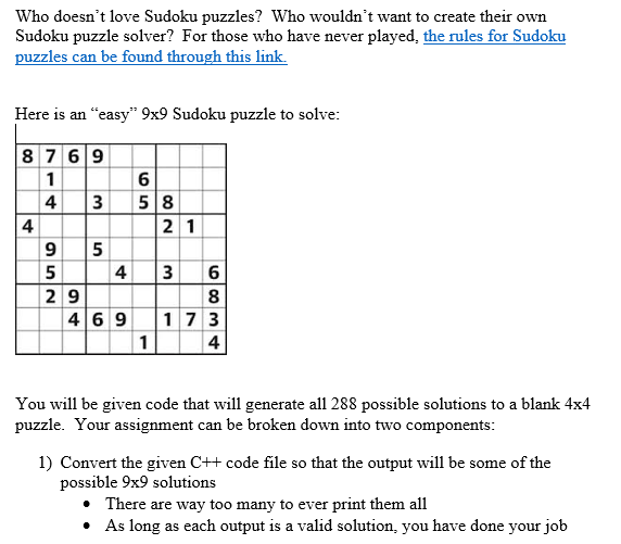 Solved Who Doesn t Love Sudoku Puzzles Who Wouldn t Want To Chegg
