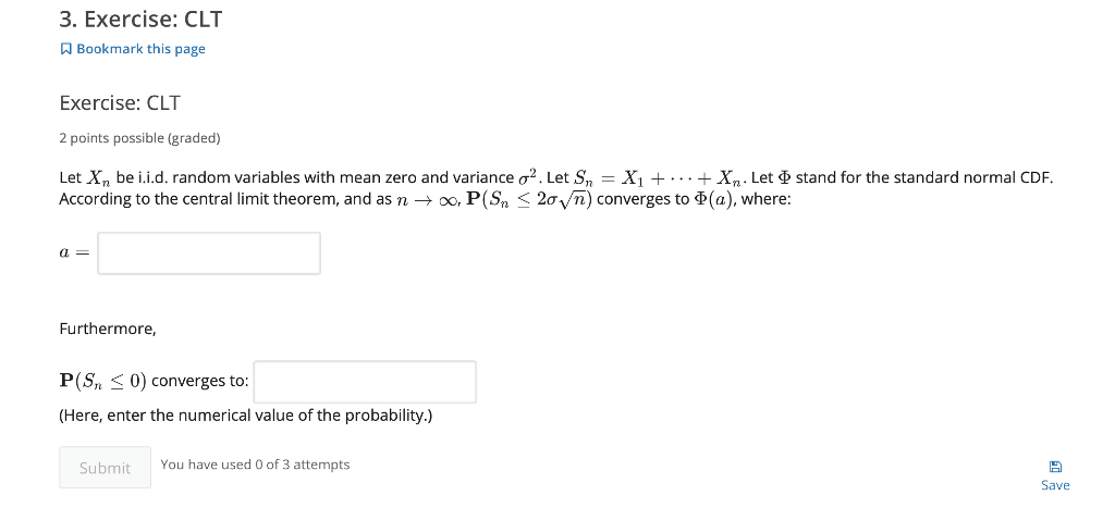 Solved 3 Exercise Clt A Bookmark This Page Exercise Clt 2 