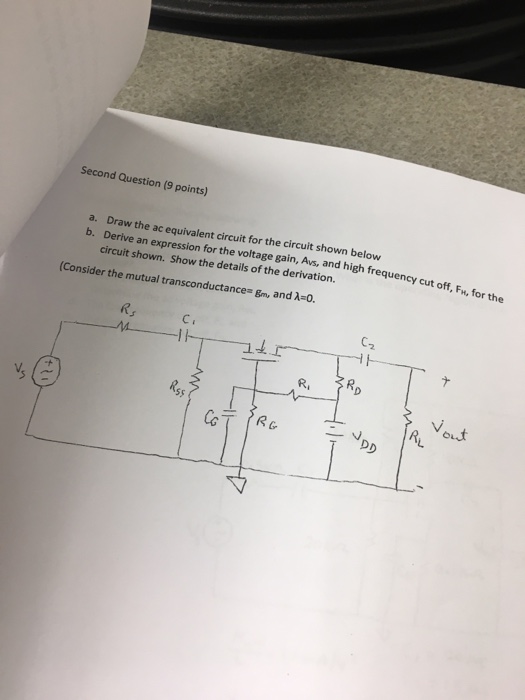 Solved Draw the ac equivalent circuit for the circuit shown | Chegg.com