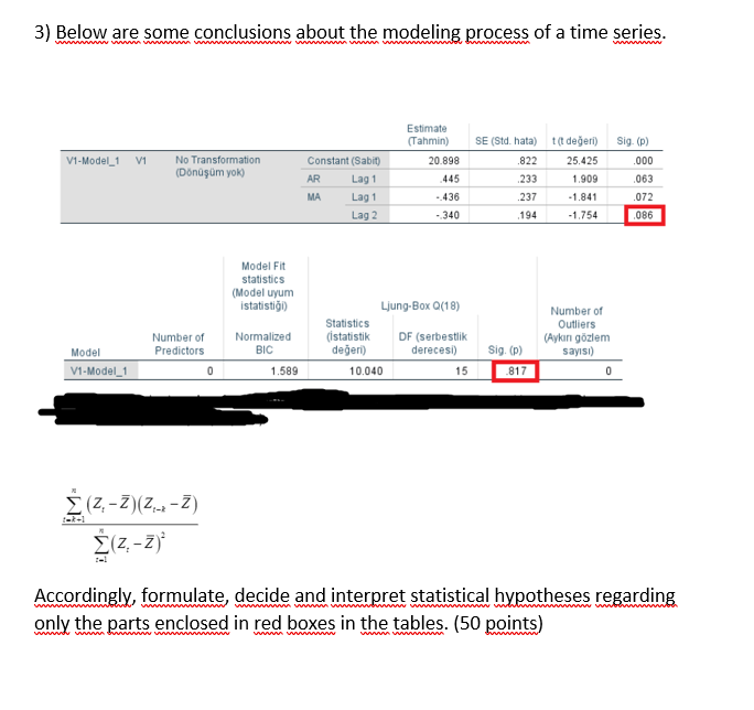 Solved 3) Below are some conclusions about the modeling | Chegg.com