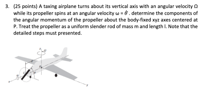 Solved (25 points) A taxing airplane turns about its | Chegg.com