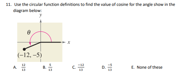 Solved 11. Use the circular function definitions to find the | Chegg.com
