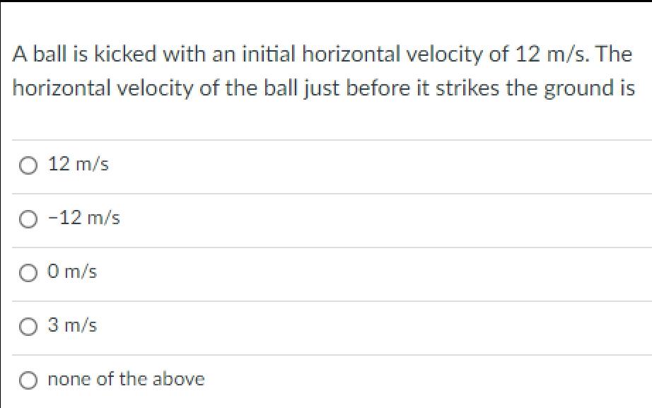 Solved A ball is kicked with an initial horizontal velocity | Chegg.com