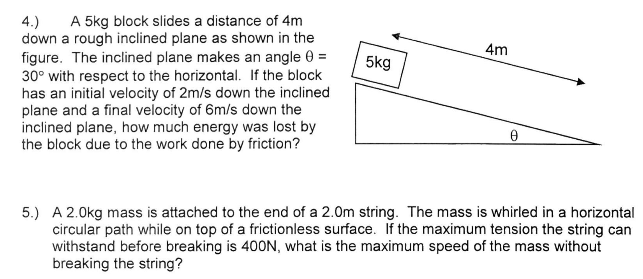 Solved For #4, the given answer is 18J, and for #5, the | Chegg.com