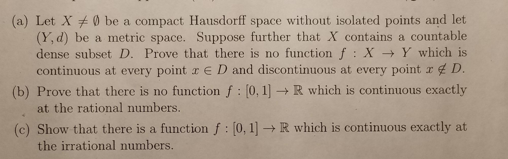 Solved A Let X ∅ Be A Compact Hausdorff Space Without
