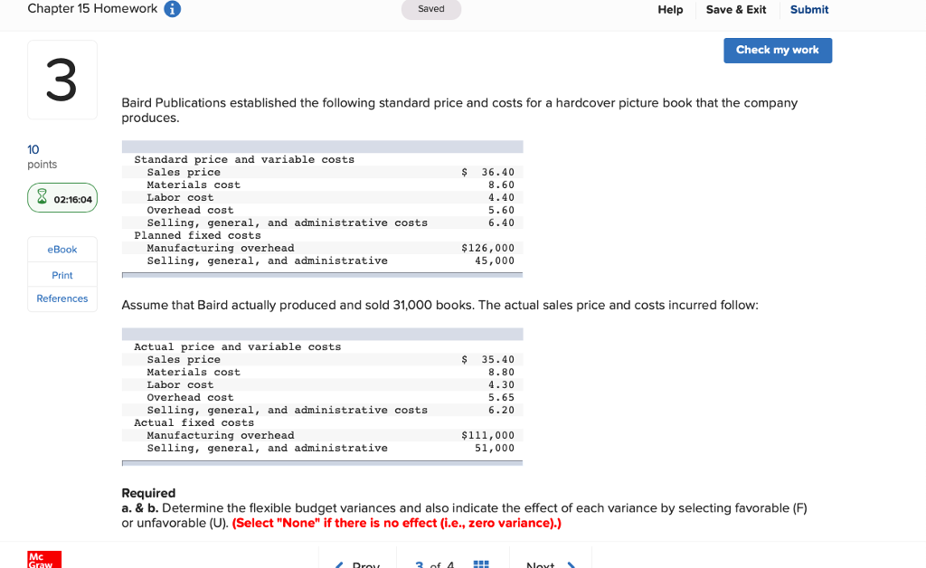 Solved Chapter 15 Homework G Saved Help Save & Exit Submit | Chegg.com