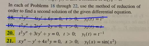 Solved In each of Problems 18 through 22, use the method of | Chegg.com