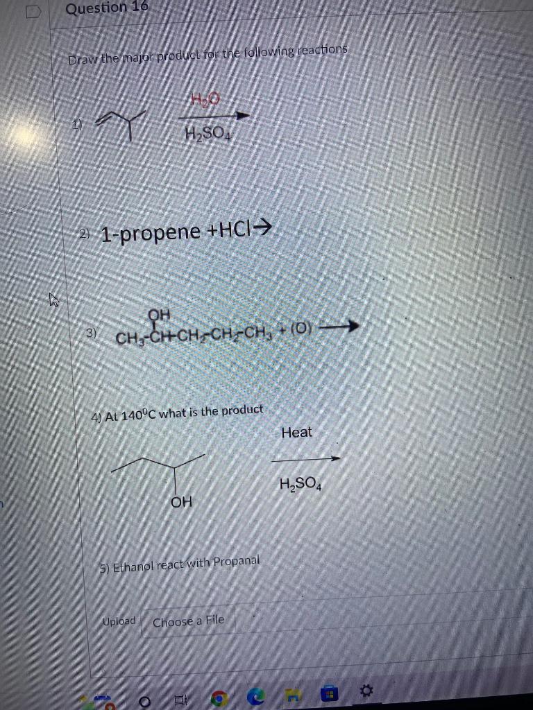 Solved 1 -propene +HCl→ 4) At 140∘C what is the product 5) | Chegg.com