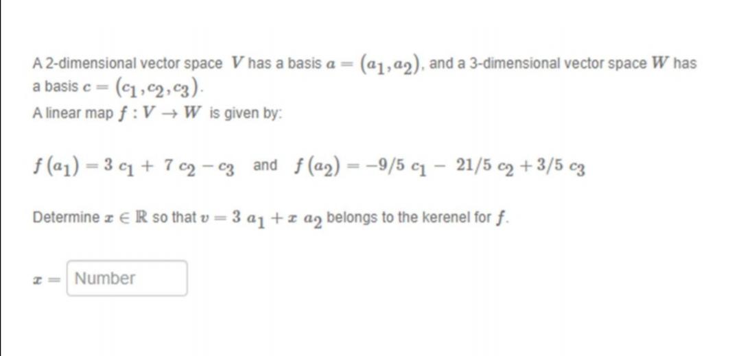 Solved Let U denote the subspace in R3 given by: U = span | Chegg.com