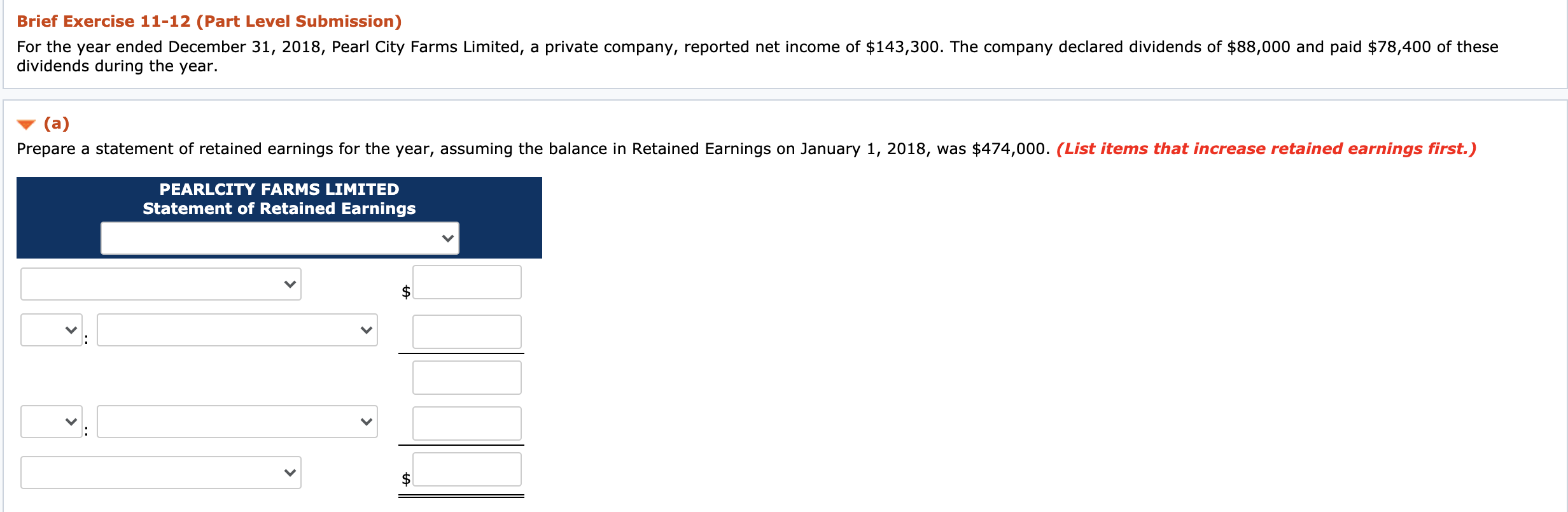 Solved Brief Exercise 11-12 (Part Level Submission) For the | Chegg.com