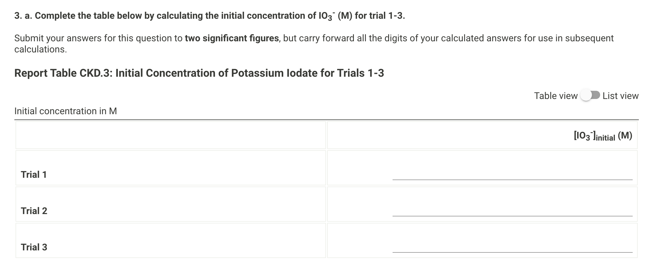 (0.5pts) a. Concentration of potassium iodate | Chegg.com
