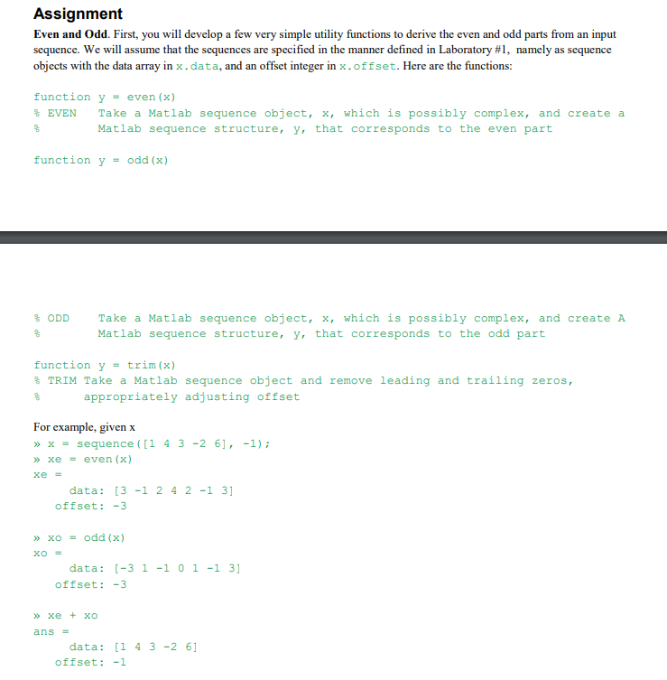 Solved Assignment Even and Odd. First, you will develop a | Chegg.com