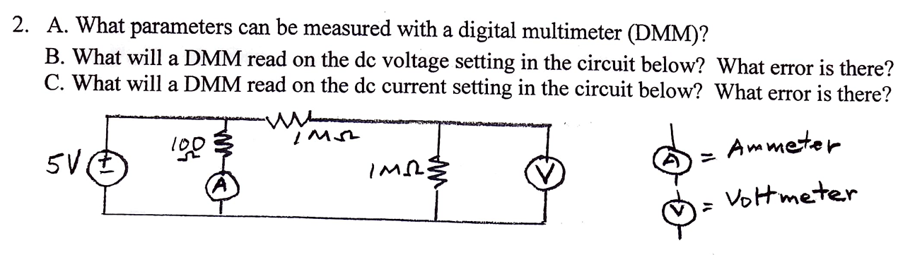 Solved 2. A. What parameters can be measured with a digital | Chegg.com