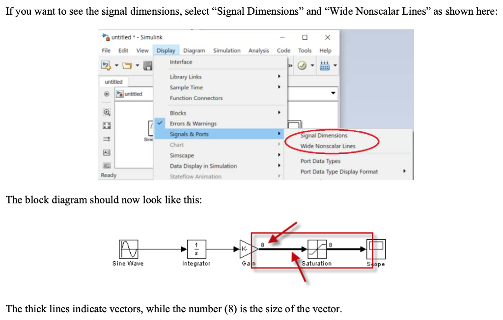 Solved Simulink Using Vectors 1 Make The Block Diagram 2 