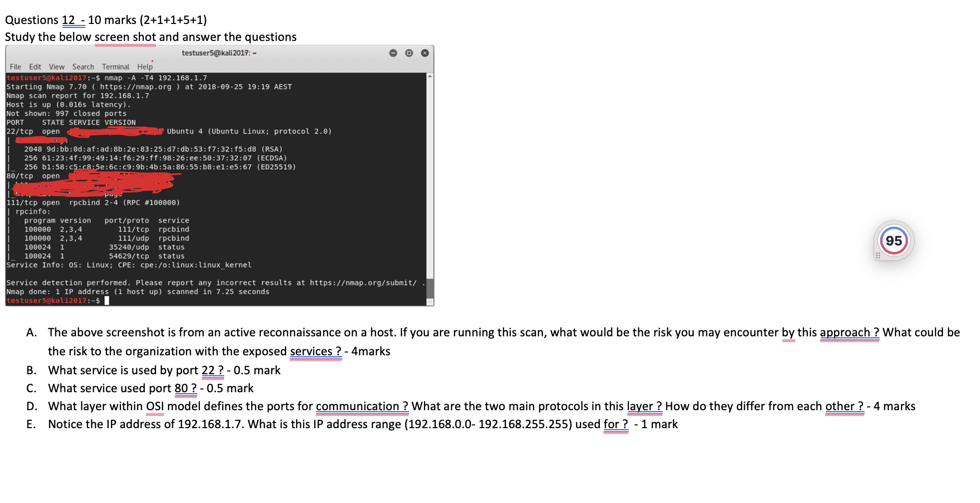 Study the below screen shot and answer the questions | Chegg.com