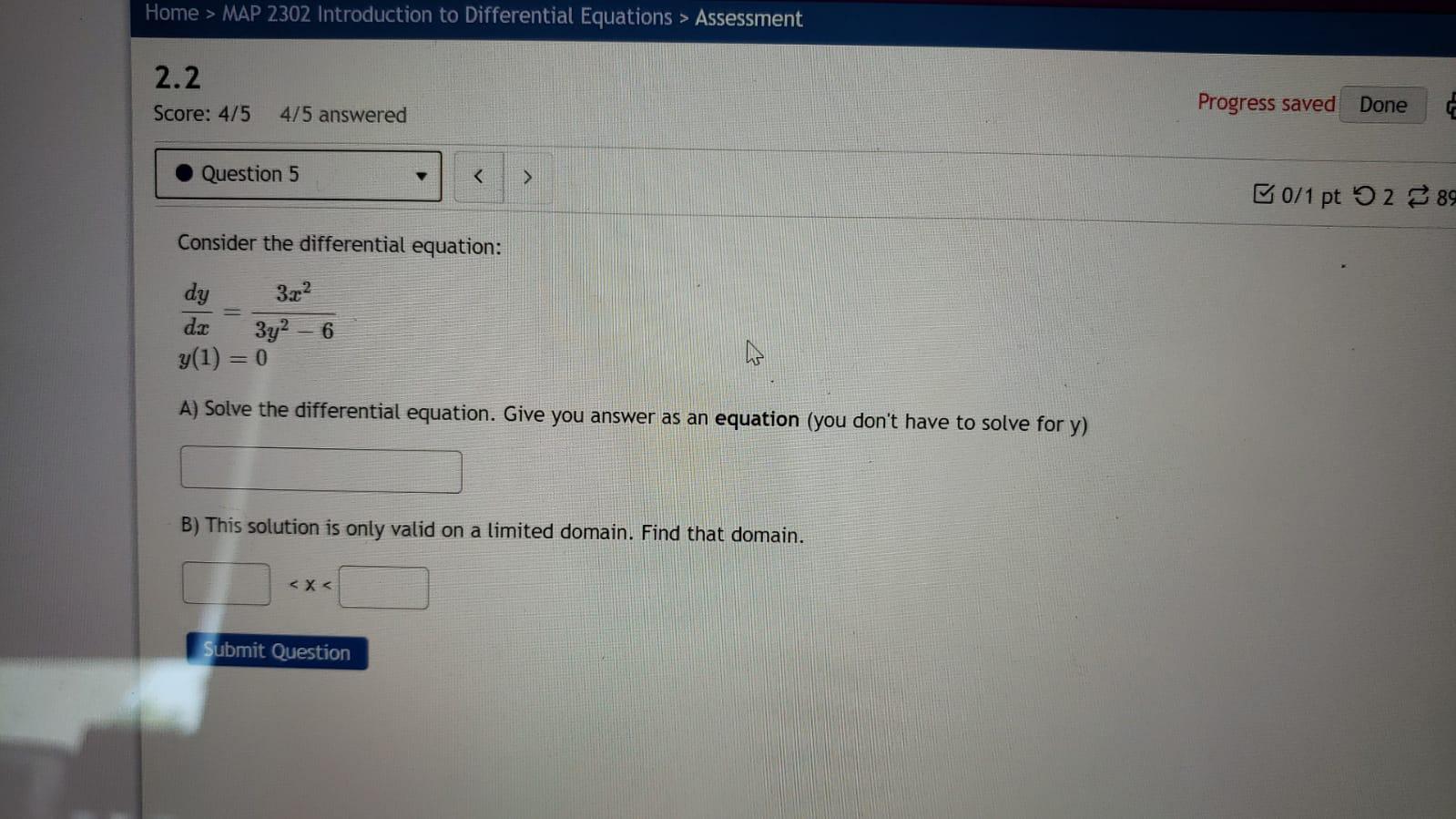 Solved Home > MAP 2302 Introduction to Differential | Chegg.com