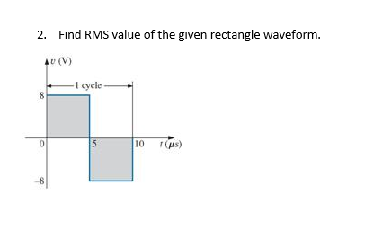 Solved 2. Find RMS value of the given rectangle waveform. AV | Chegg.com