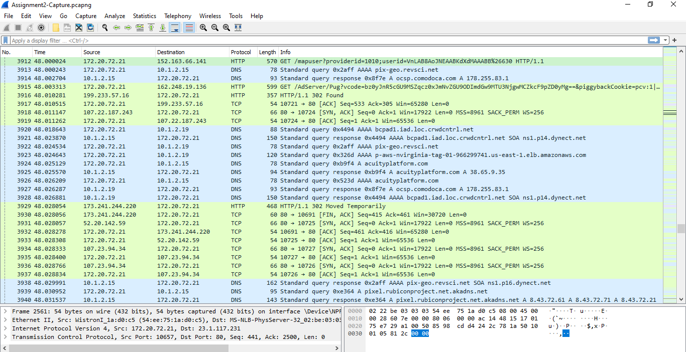 File Edit View Go Capture Analyze Statistics | Chegg.com