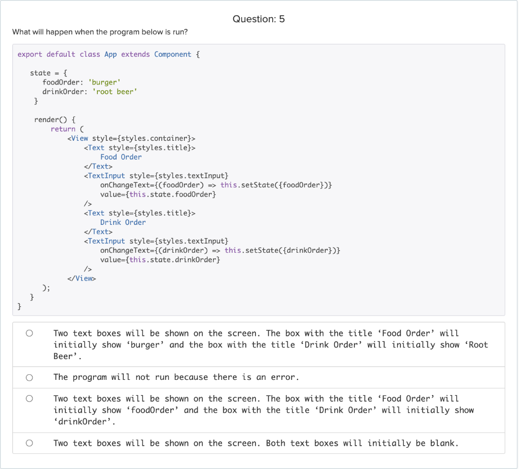 Solved Question: 5 What will happen when the program below | Chegg.com