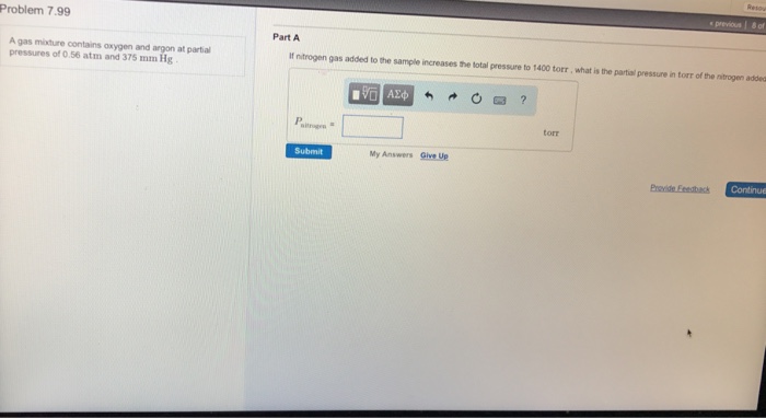 Solved A gas mixture contains oxygen and argon at partial | Chegg.com