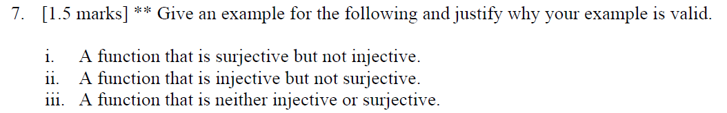 [Solved]: 7. ( [1.5 text { marks }]^{* *} ) Give an exa