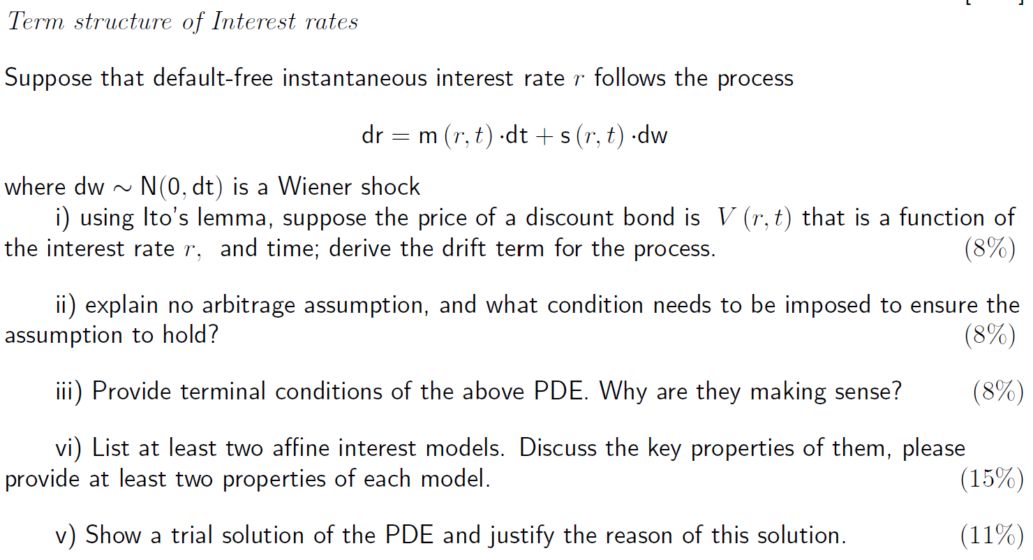 Solved Term structure of Interest rates Suppose that | Chegg.com