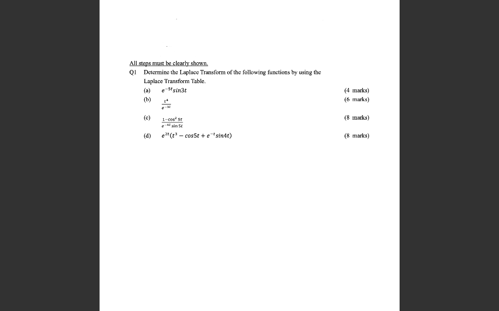 Solved Q3 Q2 Find the Inverse Laplace Transform of the | Chegg.com