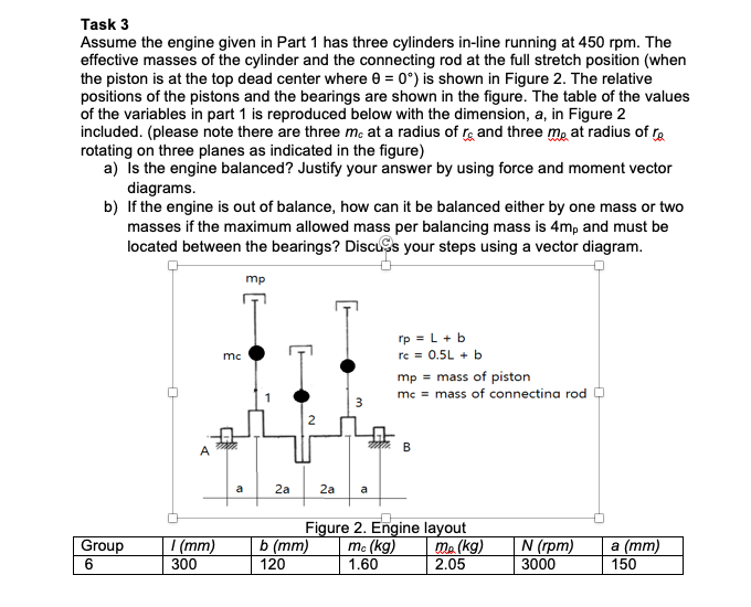 Task 3 Assume the engine given in Part 1 has three | Chegg.com