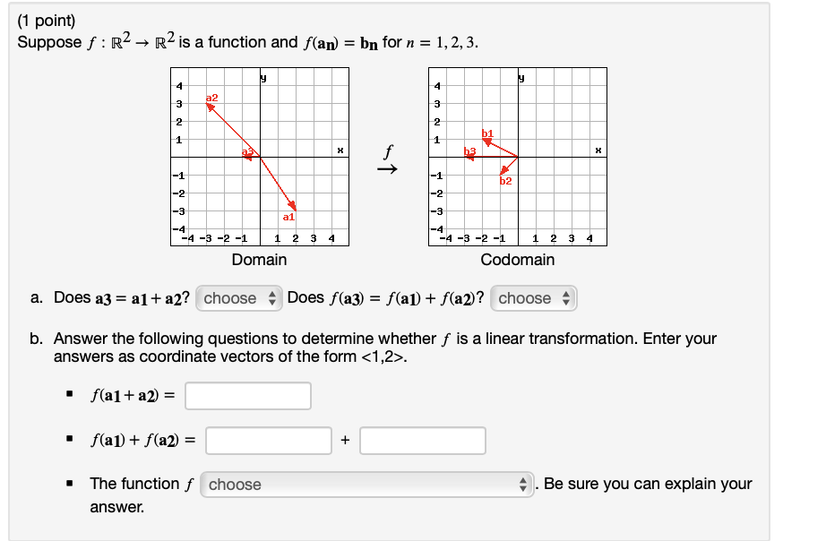 Solved (1 point) Suppose f: R2 + R2 is a function and f(an) | Chegg.com