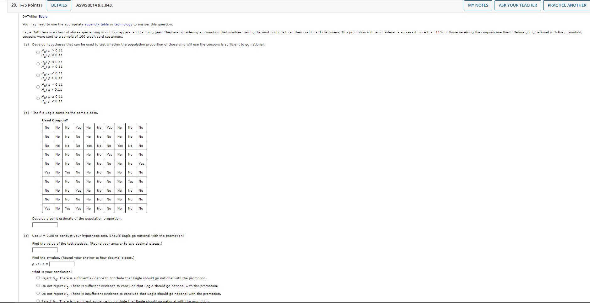 Solved DATAfile: EagleYou may need to use the appropriate | Chegg.com