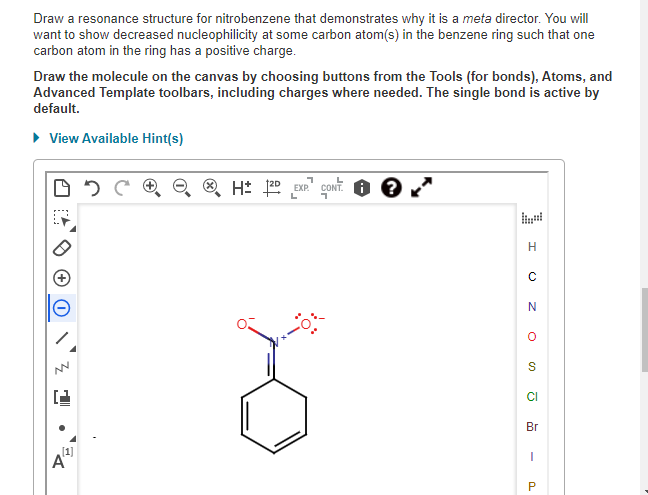 Solved Draw a resonance structure for nitrobenzene that | Chegg.com