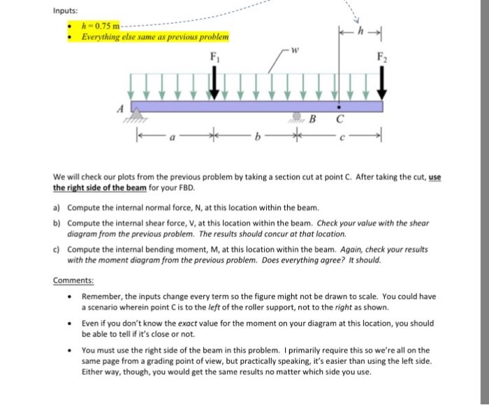 Solved Inputs: h = 0.75 m Everything else same as previous | Chegg.com
