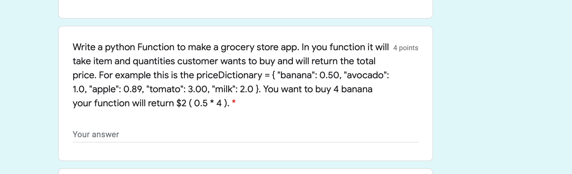 Solved Write a python Function to make a grocery store app. | Chegg.com