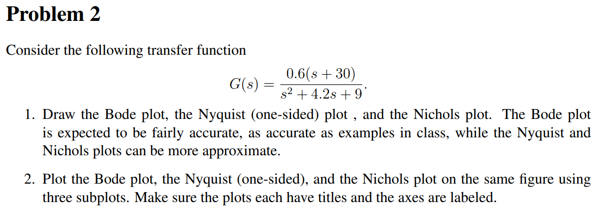Solved Consider the following transfer function | Chegg.com