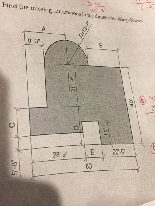 Solved Find the missing dimensions in the dimension strings | Chegg.com
