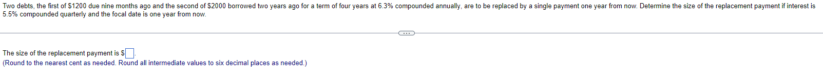 Solved 5.5% compounded quarterly and the focal date is one | Chegg.com