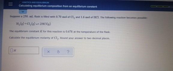 Solved KINETICS AND EQUILIBRIUM Calculating equilibrium | Chegg.com