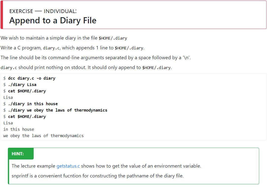 Solved EXERCISE INDIVIDUAL: Append to a Diary File We wish | Chegg.com