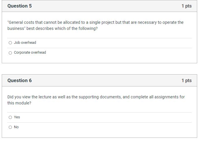 Solved Question 1 1 pts "General costs that can be allocated | Chegg.com