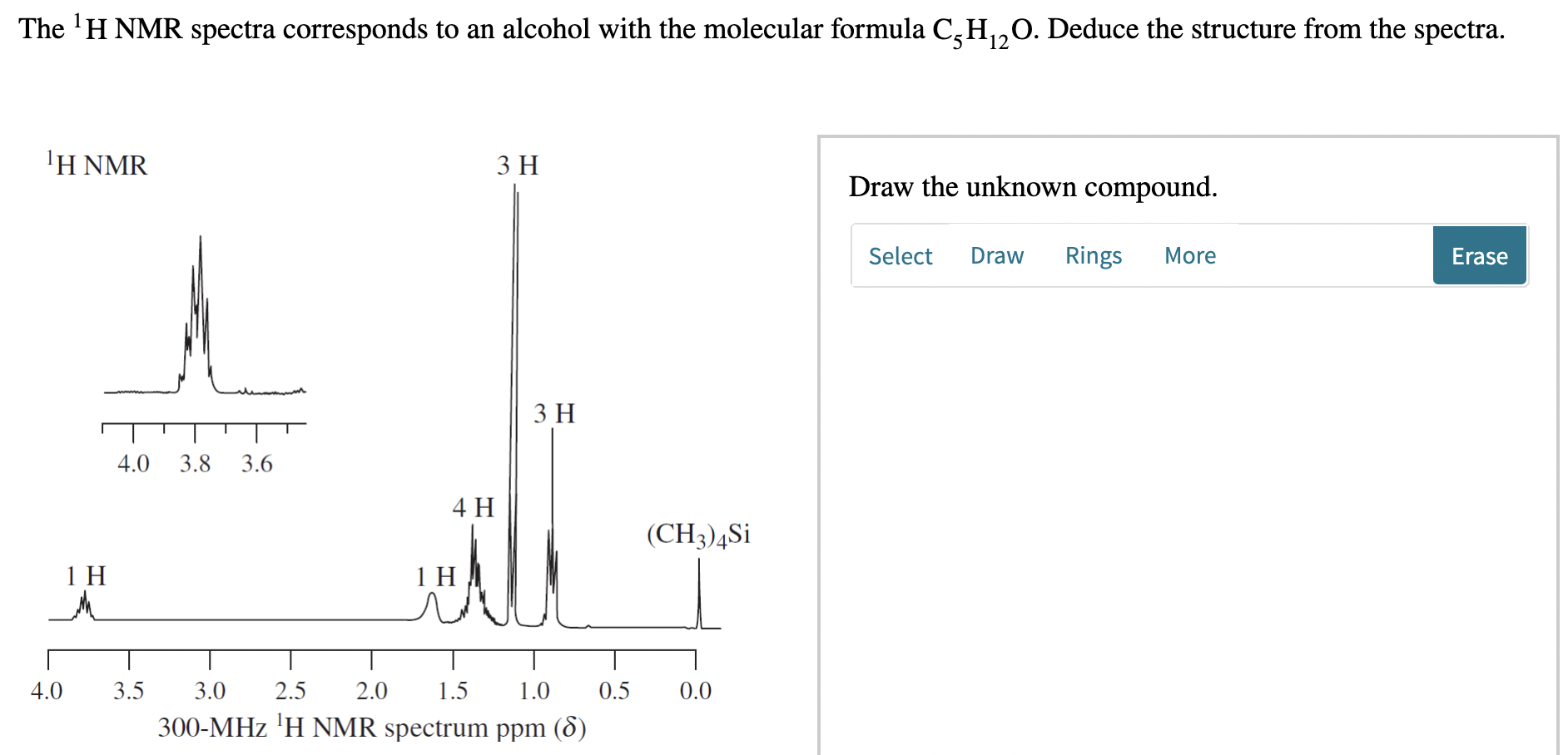 Solved The 1H NMR spectra corresponds to an alcohol with the | Chegg.com