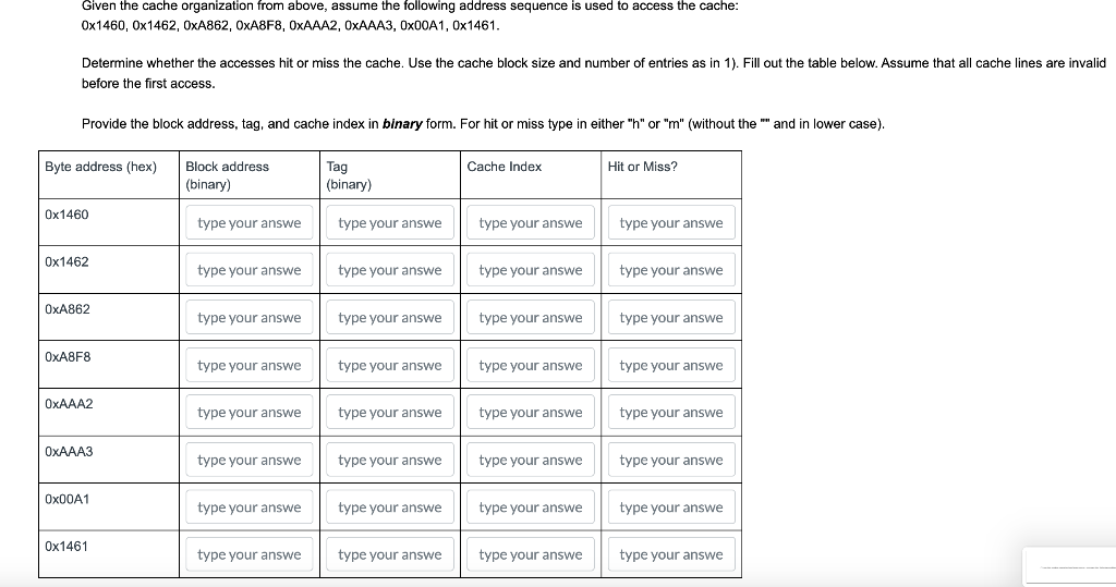 Solved Consider a 16-bit processor with a directly mapped | Chegg.com