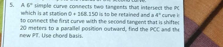 Solved Edit: A 6° simple curve connects two tangents that | Chegg.com