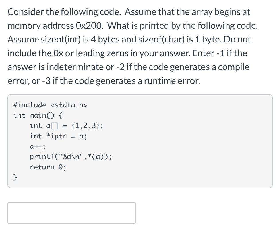 Solved Consider the following code. Assume that the array | Chegg.com