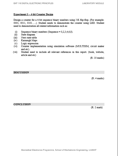 ENT 116 DIGITAL ELECTRONIC PRINCIPLES LABORATORY | Chegg.com